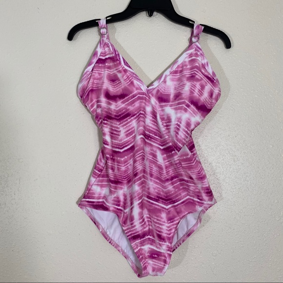 Nautica | Swim | Nutica One Piece Swimsuit Pink Tie Dye Med Pink White ...